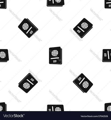 Passport Pattern Seamless Black Royalty Free Vector Image