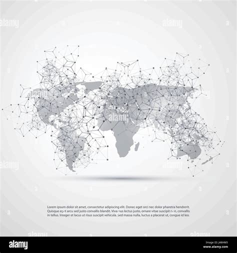 Cloud Computing And Networks Concept With World Map Global Digital Network Connections