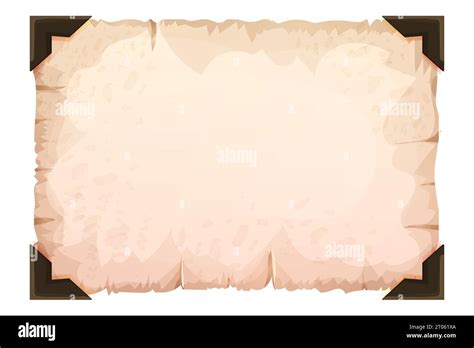 Old Parchment Paper Page Empty Medieval Letter In Cartoon Style