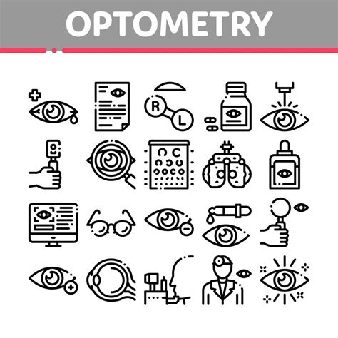 Optometry Medical Aid Collection Icons Set Vector 17591326 Vector Art