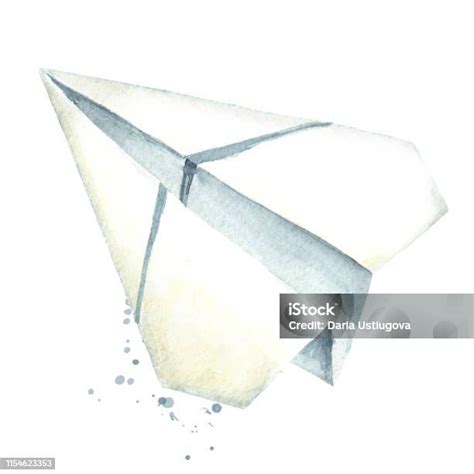 종이 비행기 그래픽 디자인 요소입니다 수채화 손으로 그린 그림 흰색 배경에 고립 수채화에 대한 스톡 벡터 아트 및 기타 이미지 수채화 종이 비행기 개념 Istock
