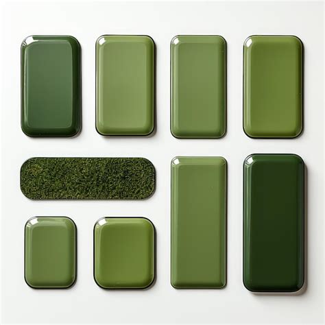 Premium Photo A Set Of Green Rectangular Paper Sticker Labels On A