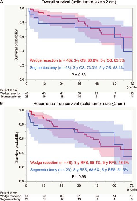 A Os And B Rfs Following Wedge Resection Or Segmentectomy In