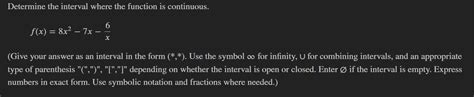 solved determine the interval where the function is