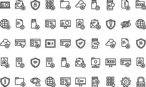 Data Protection Icons High Quality Vector Icons Collection With