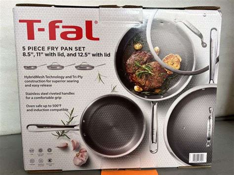 T Fal 5pc Fry Pan Set In Box Earls Auction Company