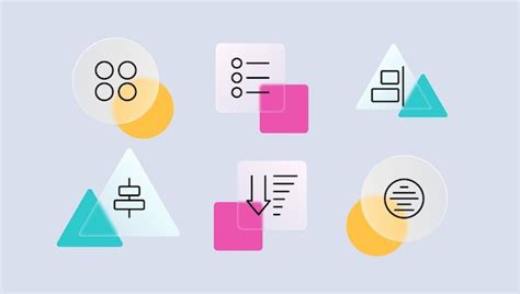 Premium Vector Menu Buttons Set Icon Tiles Squares Arrows Lists Application Buttons Alignment