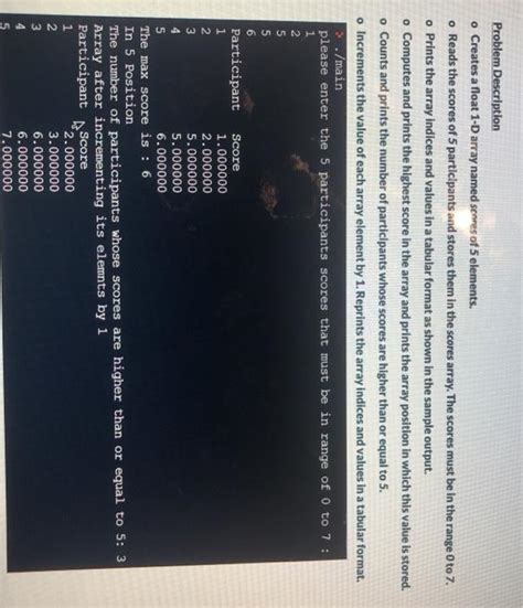 Solved Problem Description O Creates A Float 1 D Array Named