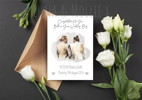 Mr And Mr Same Sex Wedding Day Personalised Card Happy Couple Card