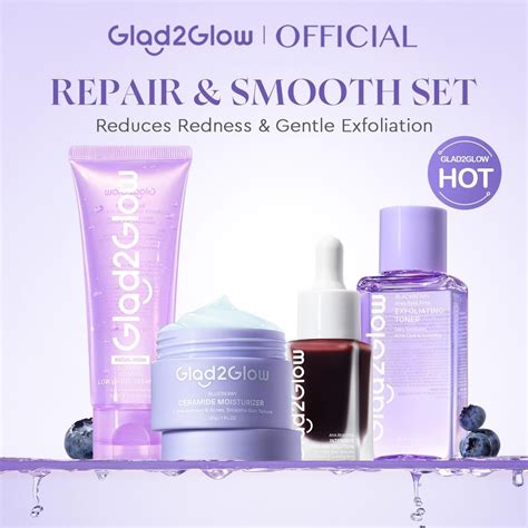 [barrier Repair]glad2glow Skincare Set 5x Ceramides Cleanser Serum