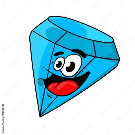 Funny Cartoon Diamond The Design Of The Character Vector