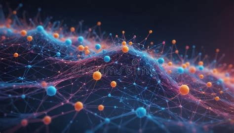 Neural Network 3d Illustration Big Data And Cybersecurity Data Stream Stock Illustration