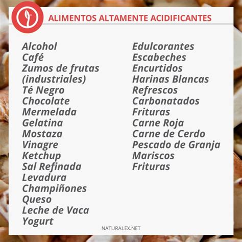 Tabla De Alimentos Alcalinos Y Ácidos Ph Alimentos
