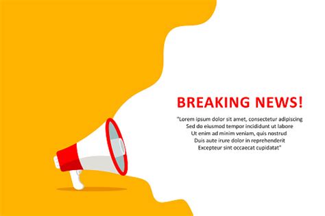확성기가 있는 속보 배너 속보 연설 풍선 배너 소매 쇼핑 온라인 마케팅 템플릿 배너 포스터 및 배경에 대 한 벡터 그림 0명에