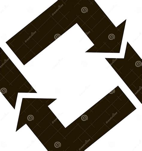 Two Bold Black Arrows Rotating Clockwise Create A Square Shape
