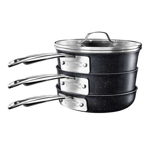 Granitestone 5 Piece Stackmaster Pro Series Stackable Cookware Set H
