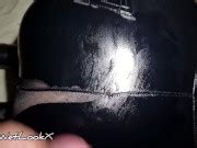 Shinywetlookx Cum On My Dirty Ass In Tight Leather Leggings Wetlook Shiny Faux Leather Pants