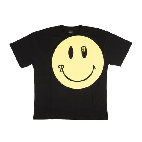 Raf Simons X Smiley Print Big Fit T Shirt Black Shopsimon