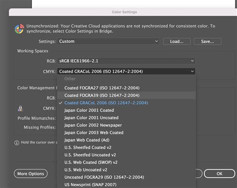 How To Get Color Setting Working Space Cmyk Icc Us Adobe Product Community 13702240