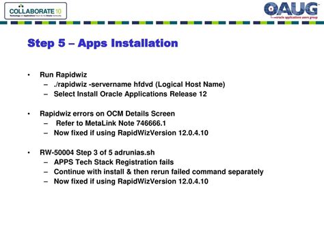 twelve steps to an oracle apps upgrade to ppt download