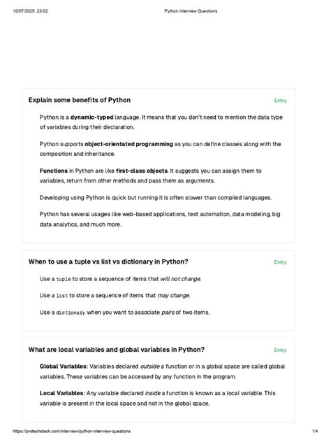 Python Interview Questions Pdf Anonymous Function Variable