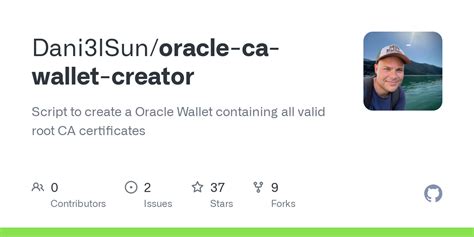 Github Dani3lsunoracle Ca Wallet Creator Script To Create A Oracle
