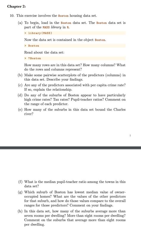 Solved Chapter 2 10 This Exercise Involves The Boston