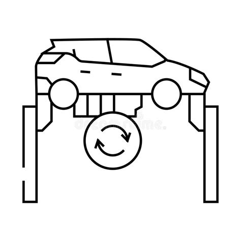 Ev Maintenance Electric Line Icon Vector Illustration Stock Vector Illustration Of Power