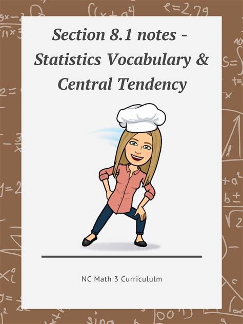 nc math 3 section 8 1 notes statistics vocabulary and central