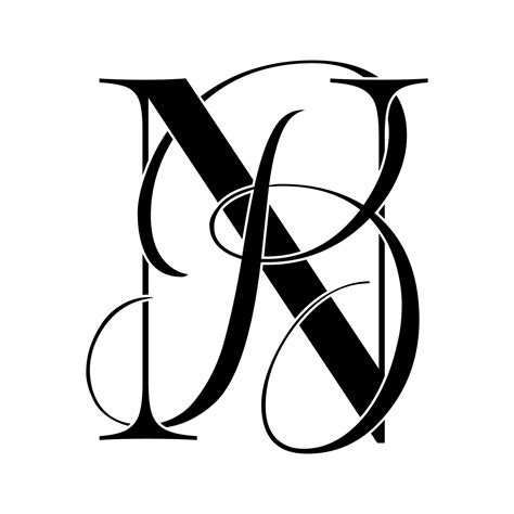 Nb Bn Monogram Logo Calligraphic Signature Icon Wedding Logo