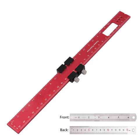 Woodworking Precision Pocket Ruler 300mm Aluminum Slide Ruler Inch And Metric T Type Scribing