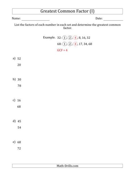 Determining Greatest Common Factors Of Sets Of Two Numbers From 4 To 100 I
