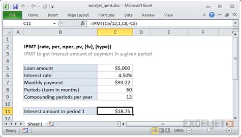 How To Use The Excel Ipmt Function Exceljet