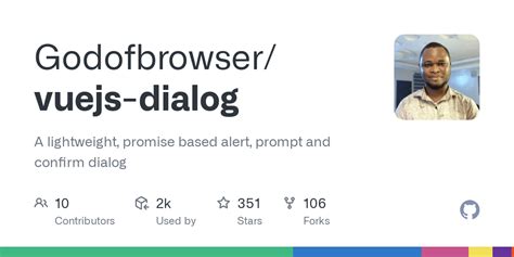GitHub Godofbrowser Vuejs Dialog A Lightweight Promise Based Alert
