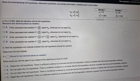 solved given the accompanying null hypothesis alternative