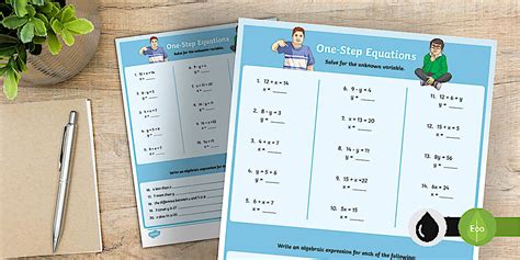 One Step Equations Worksheets Algebraic Equations Twinkl One Step Equations Worksheets Algebraic Equations Twinkl