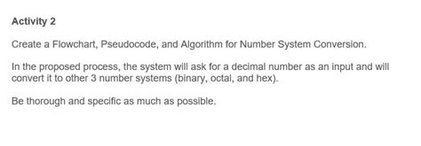Activity Create A Flowchart Pseudocode And Chegg Com
