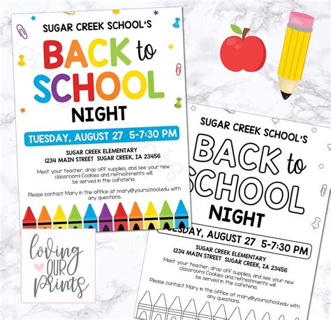 Back To School Night Flyer Editable Back To School Night Template