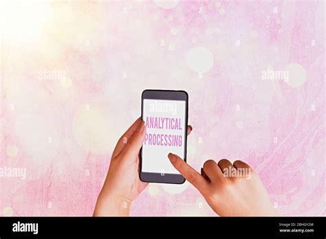 Writing Note Showing Analytical Processing Business Concept For Easily View Write Reports Data