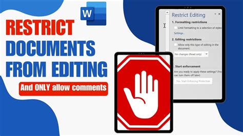 Restrict Documents From Editing In Word Only Allow Comments YouTube