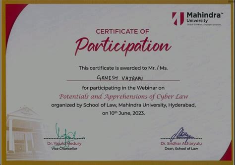 Webinar Cyberlaws Mahendrauniversity Ganesh Vajrapu