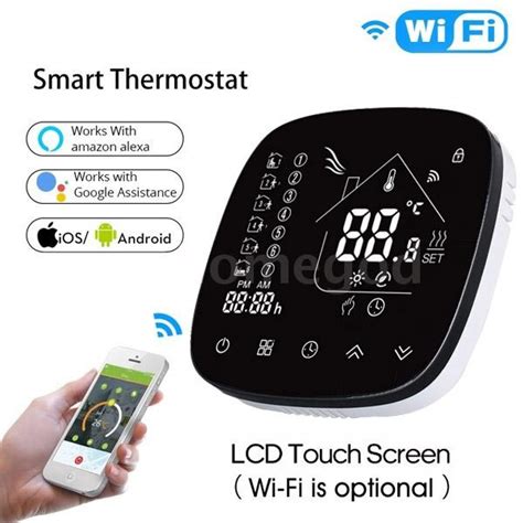 Wifi Thermostat With Touchscreen Lcd Display Weekly Programmable Energy Saving Smart Temperature