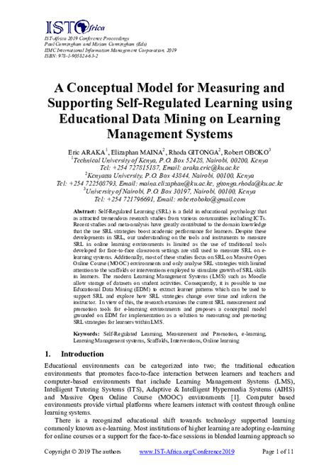 (PDF) A Conceptual Model for Measuring and Supporting Self-Regulated ...