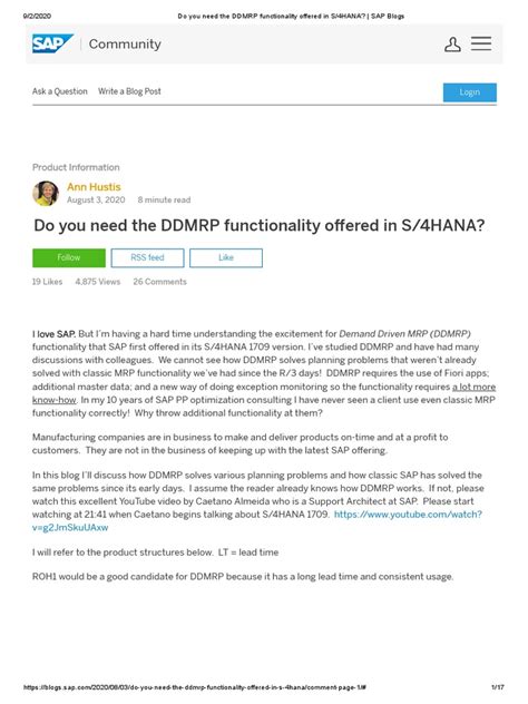 Do You Need The Ddmrp Functionality Offered In S 4hana Sap Blogs