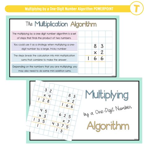 Multiplying By A One Digit Number Algorithm Powerpoint Top Teacher