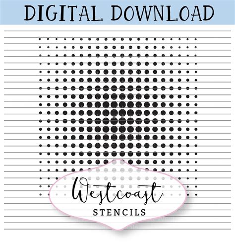 Halftone Circle Stencil Gradient Dots Cookie Stencil Digital File Svg
