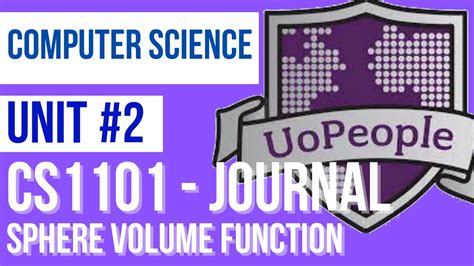 cs1101 journal unit 2 create a function to calculate volume of a