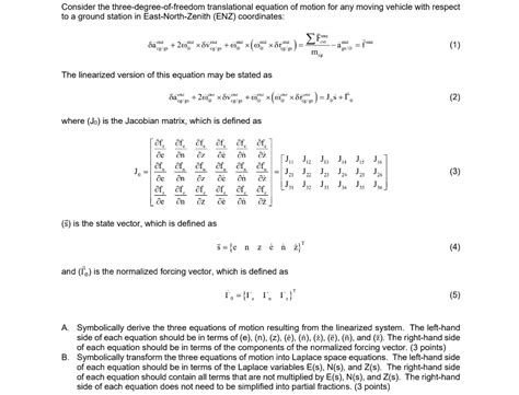 Solved Consider The Three Degree Of Freedom Translational
