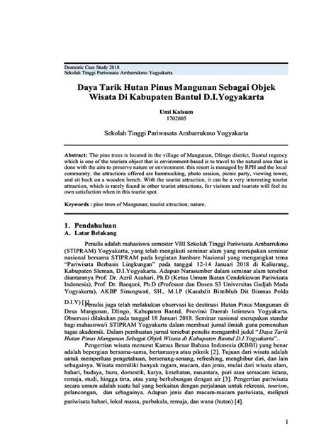 Pdf Dcs 1702805 Umi K Daya Tarik Hutan Pinuscompress Pdf