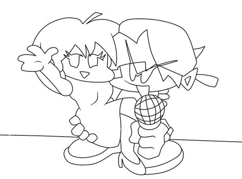 Happy Boyfriend Girlfriend In Fnf Coloring Page Free Printable Coloring